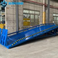 China Custom Blue Loading And Unloading Goods Manual Dock Ramp For Warehouse for sale