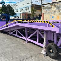 China Customized Purple Loading And Unloading Goods Manual Dock Ramp Energy Efficiency for sale