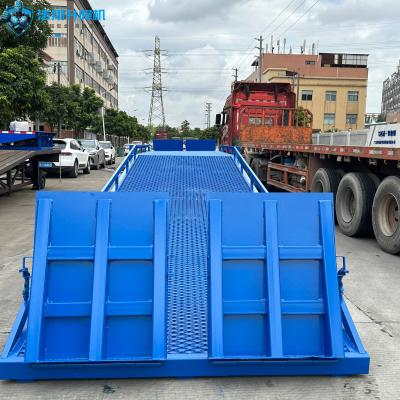 China 15T-10M Customized Blue Loading And Unloading Goods Hydraulic Dock Ramp for sale