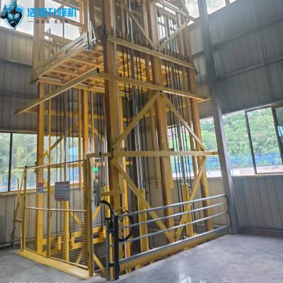 China 10m Yellow Warehouse Elevator Lift 20000kgs Warehouse Goods Lift Self Customized for sale