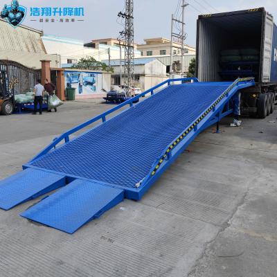 China Factory 10T-10M Conventional Blue Loading And Unloading Freight Manual Dock Ramp for sale