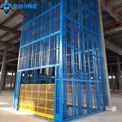 China 2 Floors 6m Large Blue Counterweight  Door Customized Indoor Loading And Unloading Freight Lift for sale