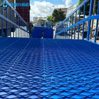 China High Guardrail Large Load Capacity Standard Blue Hydraulic Dock Ramp For Connecting Forklifts And Trucks for sale