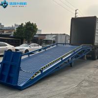 China Large Load Capacity Conventional Blue Hydraulic Dock Ramp For Loading And Unloading Freight for sale