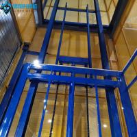 China Customized Orange Perforated Metal Protective Net  6 m Warehouse Cargo Elevator Steel Indoor Hydraulic Lifts Loading Heavy Freight for sale