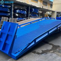 China 10T-10M Regular Blue Portable Manual Dock Ramp For Forklifts Loading And Unloading Freight for sale