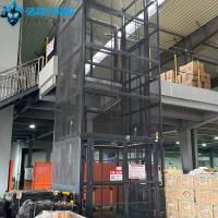 China Customized Black Two Floors 2T 5M Hydraulic Guide Rail Elevator For Loading And Unloading Goods for sale