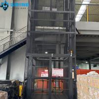 China Customized Black Two Floors 2T 5M Hydraulic Guide Rail Elevator For Loading And Unloading Goods for sale