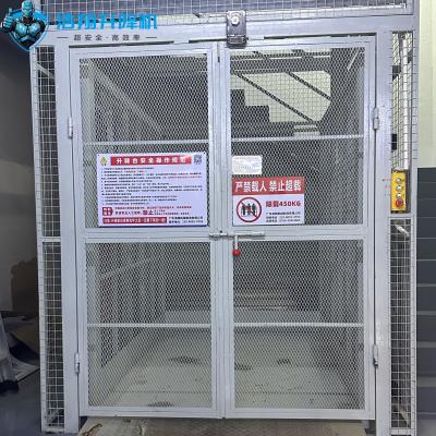 China Customized White Two Floors 2T 5M Indoor Hydraulic Guide Rail Elevator When Transporting Goods In Factory Or Warehouse for sale