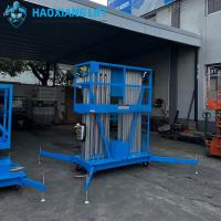 China Aluminum Alloy Vertical Hydraulic Material Lift 480kg 2.0kw Motor Height Adjustable blue color safety features for sale
