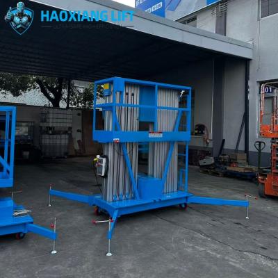 China Aluminum Alloy Vertical Hydraulic Material Lift 480kg 2.0kw Motor Height Adjustable blue color safety features for sale