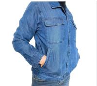 China Workwear Tencel Denim Fabric 20S 240gsm Anti Static Clothing Material Cool Touch for sale