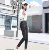 China Heavy Washed Tencel Black Denim Pants 95 Percent Cotton 5 Percent Elastane for sale