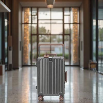 China Unisex Large Trolley Case Suitcase Aluminum Frame Durable PC Material TSA Full Travel Luggage Set Fashionable Spinner Outdoors for sale