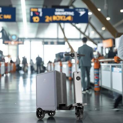China 20-Inch Electric Skateboard Luggage Smart Rideable Carry-On Suitcase with 20-Inch Rotating Wheels Lightweight Aluminum Suitcase for sale