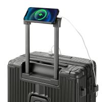 China 56cm PC Framed Business Travel Luggage Airline Carry On Suitcase Spinner Wheels for sale