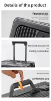 China 56cm PC Framed Business Travel Luggage Airline Carry On Suitcase Spinner Wheels for sale