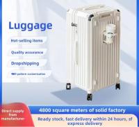 China Fashionable Business Travel Luggage Roller Bag Large Lightweight Suitcase With Cup Holder for sale