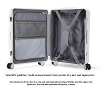 China Unique Features Abs Pc Luggage Suitcase with Cup Holder Usb Charging Carry-ons Front Open Luggage Wholesale Products Luggage for sale