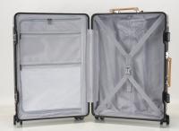 China High Quality Lightweight Aluminum-Framed Luggage TSA Lock Zipper Closure ABS+PC Lining Suitcase for Travel for sale