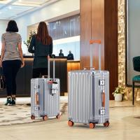 China High Quality Lightweight Aluminum-Framed Luggage TSA Lock Zipper Closure ABS+PC Lining Suitcase for Travel for sale