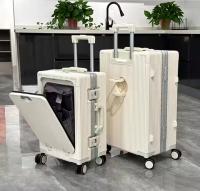 China High-Value Unisex Multifunctional ABS+PC Trolley Case Waterproof Front Opening Travel Luggage Strong Password Box Suitcase for sale