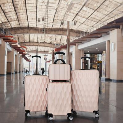 China Customizable Four Piece ABS Suitcase Spinner Wheels ABS Luggage Case  20in 24in for sale