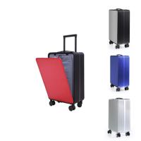 China Unisex Hard Side Trolley Luggage Wholesale ABS PC Material Suitcase Spinner Caster TSA Aluminum Metal Frame Travelling Check-In for sale