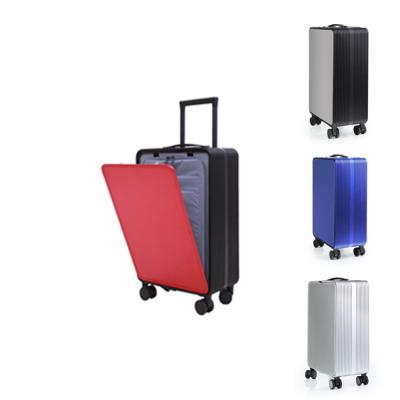 China Unisex Hard Side Trolley Luggage Wholesale ABS PC Material Suitcase Spinner Caster TSA Aluminum Metal Frame Travelling Check-In for sale
