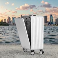 China Unique Features Aluminum Luxury  Luggage Front Open Carts Large Carry-ons Cabin Trolley Suitcase Luggage for sale