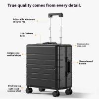 China Unisex 18-Inch All Aluminum Alloy Trolley Case Spinner Caster Wheel TSA Lock Waterproof Small Business Boarding Suitcase for for sale