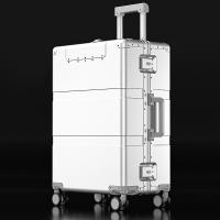 China Aluminum Zipper  Hard Shell Cabin Suitcase Expandable Silent 4 Wheel Luggage for sale