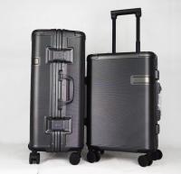 China Unisex Large Capacity Spinner Trolley Luggage Minimalist Design Aluminum Frame Suitcase Anti-Lock Braking System PC ABS Travel for sale