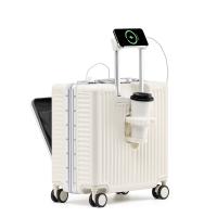 China Luxury Aluminum Frame Suitcase Front Opening Zipper Travel Sentry Luggage for sale