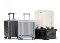 China Luxury Aluminum Frame Suitcase Front Opening Zipper Travel Sentry Luggage for sale