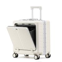 China Luxury Aluminum Frame Suitcase Front Opening Zipper Travel Sentry Luggage for sale