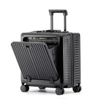 China Luxury Aluminum Frame Suitcase Front Opening Zipper Travel Sentry Luggage for sale