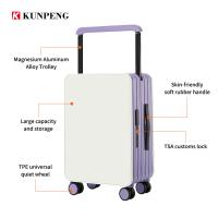 China Luxury Unisex Customizable Hard Shell Carry-On Suit Case Wide Pull Rod Universal Spinner Wheel TSA Lock Durable PC Popular for sale