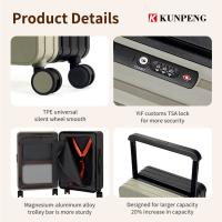 China Luxury Unisex Customizable Hard Shell Carry-On Suit Case Wide Pull Rod Universal Spinner Wheel TSA Lock Durable PC Popular for sale