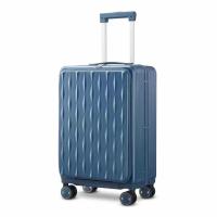 China Stylish Aluminum PC Luggage Travel  Front Opening Hardside Luggage With Wheel for sale