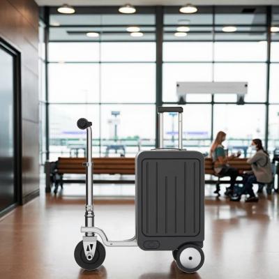 China Modern Zipper Electric Riding Suitcase Smart Spinner Wheels Multifunctional Usb Charging Suitcase for sale