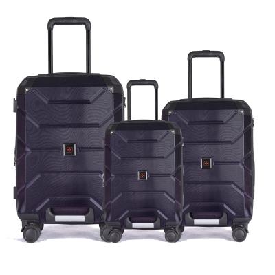 China 20 24 28 Inch Trolley Luggage Set Double-Layer Explosion-Proof Zipper with Hook Bottom Handle Durable PP & Aluminum Suitcase for sale