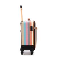 China Unisex 2-Piece Business Travel Luggage Set Classic Carry-On PU Leather Suitcases Zipper Aluminum Spinner Boarding Trolley Case for sale