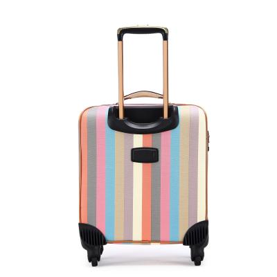 China Unisex 2-Piece Business Travel Luggage Set Classic Carry-On PU Leather Suitcases Zipper Aluminum Spinner Boarding Trolley Case for sale