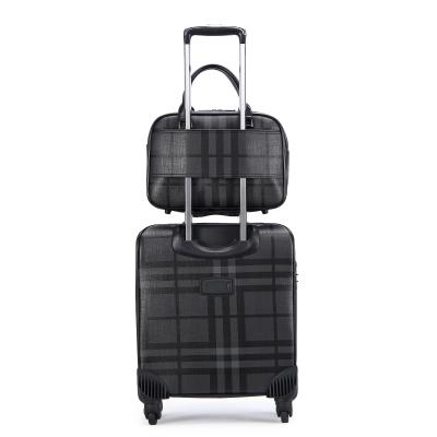 China Unisex High Quality Aluminum Rod Trolley Suitcase New Design Leather Luggage with Spinner Caster PU Large Capacity Carry-On Set for sale