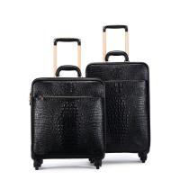 China Men'S 20 Inch Leather Luggage Bag Crocodile Aluminum Alloy  Business Cabin Luggage for sale