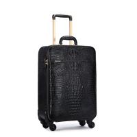 China Men'S 20 Inch Leather Luggage Bag Crocodile Aluminum Alloy  Business Cabin Luggage for sale