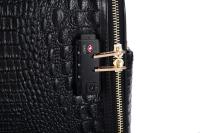 China Fashion Leather Luggage Bag PU Leather Rolling Medium Suitcase 4 Wheels for sale