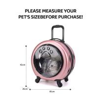 China Travel Wheeling Suitcase Pet Trolley Case Transparent Dog Bags Trolley Pet Cabin Carriers Travel Products for Cat Dog for sale