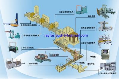 China Automatic Packaging Line For Carton Box Erecting Filling Sealing Strapping Stacking for sale